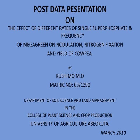 Undergraduate Post Data presentation | PPTX