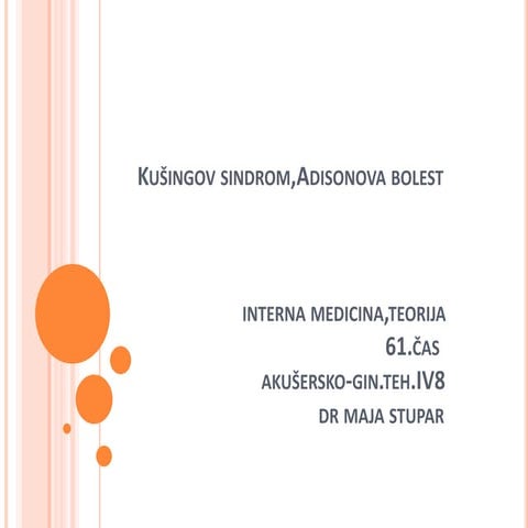 Kušingov sindrom,Adisonova bolest | PPTX