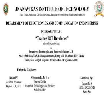 Comprehensive Internship Report on IoT Development and Python ...