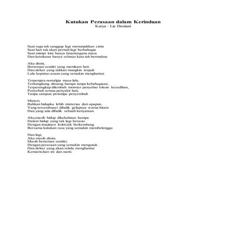 Kutukan perasaan dalam kerinduan | DOCX