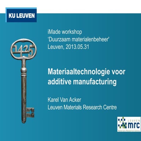 Karel Van Acker: De technologische uitdagingen van iMade | PPTX