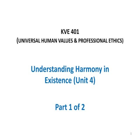 Kve 401 (uhvpe) harmony in existence 1 of 2 | PPT