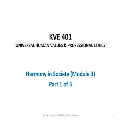 Kve 401 (uhvpe) harmony in society 1 of 3 | PPT