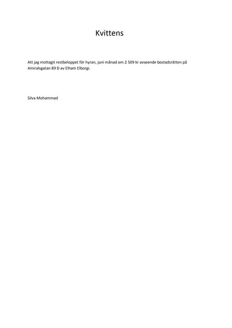 Kvittens[1] | PDF