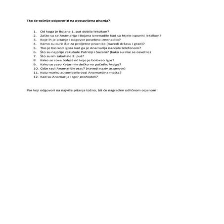 Kviz Pitanja Za Tajni Leksikon | PDF