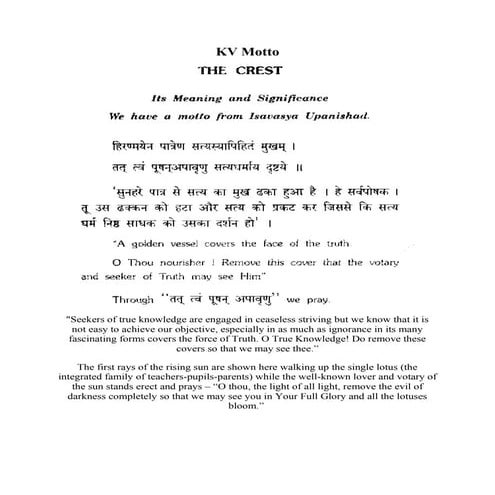 Kv motto,pledge and song | PDF