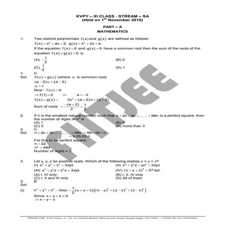 Kvpy sa-2015-ques-sol | PDF