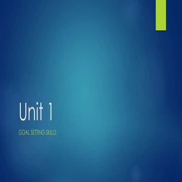 Life orientation Goal setting skills slides | PPT