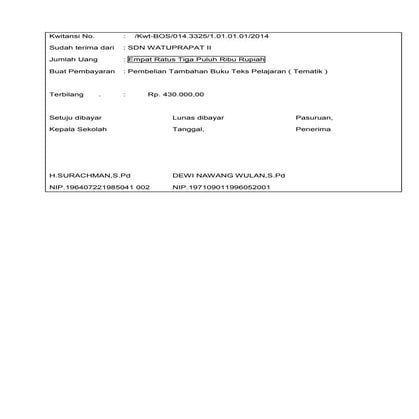 Kwitansi2 bulan agsts 2014 | PDF