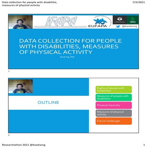 Data Collection for people with disabilities, measures of physical ...