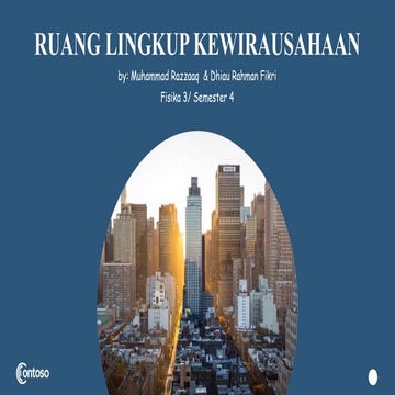 KWU KEL 1 RUANG LINGKUP KEWIIRAUSAHAANI | PPTX