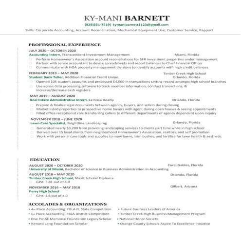 Ky-mani Barnett - Resume | PDF