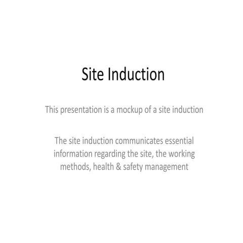 BOS Site Induction Example | PPTX