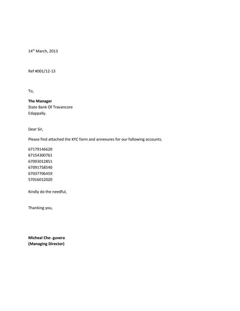 Sample bank letter | PDF