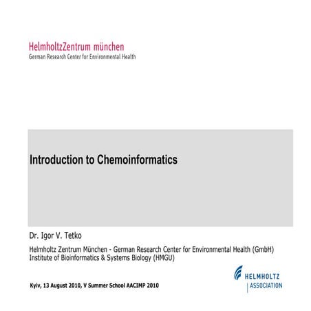 Introduction to Chemoinformatics | PDF