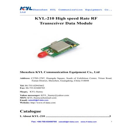 KYL 210 RF Module user manual | PDF