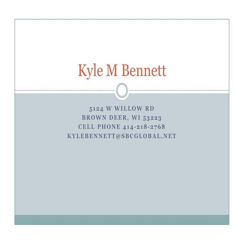 Kyle Bennett Sample Portfolio | PDF