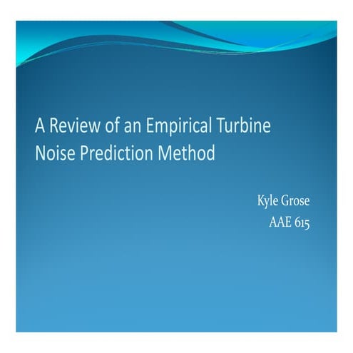 Review Of An Empirical Turbine Noise Prediction Method Pdf Physics Science