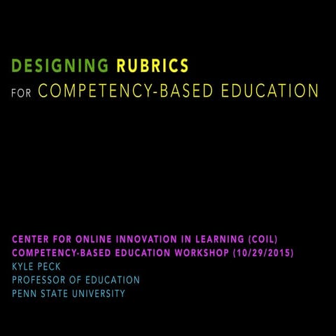 Designing Rubrics for Competency-based Education | PDF