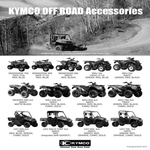 KYMCO Accessories Catalog 4WD 2015 | PDF