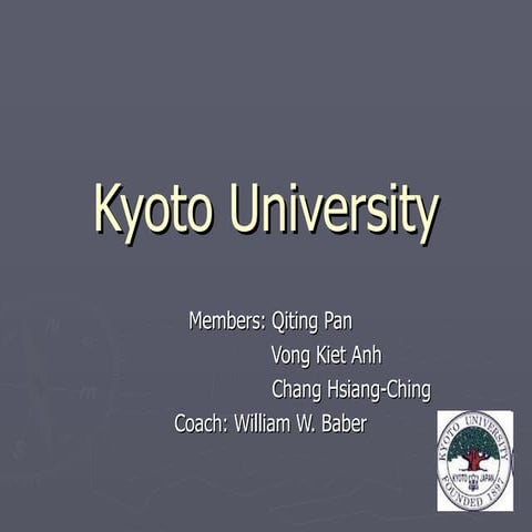 Kyoto university presentation | PPT