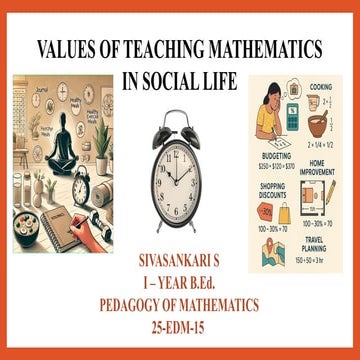 Values of Teaching Mathematics in Social Life | PPTX