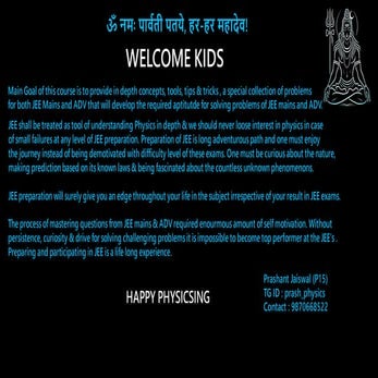 Lesson one of IIT JEE Physics (Lesson 1) | PDF