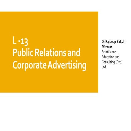 L 13 public relations and corporate advertising(1) | PPT