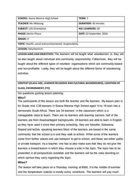 Life orientation grade 10 | PPTX | Education