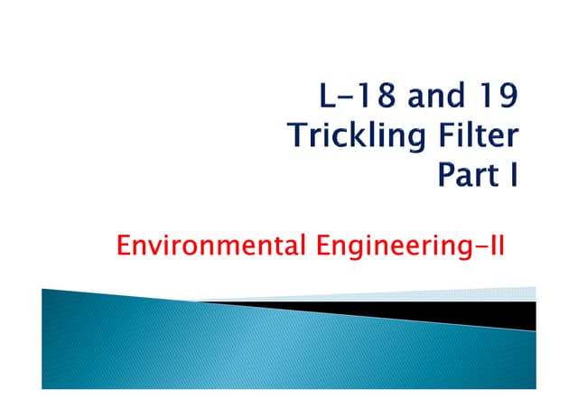 Trickling Filter, Wastewater Treatment method | PDF