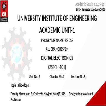 Comprehensive Lecture on T Flip-Flops and Their Applications in Digital ...