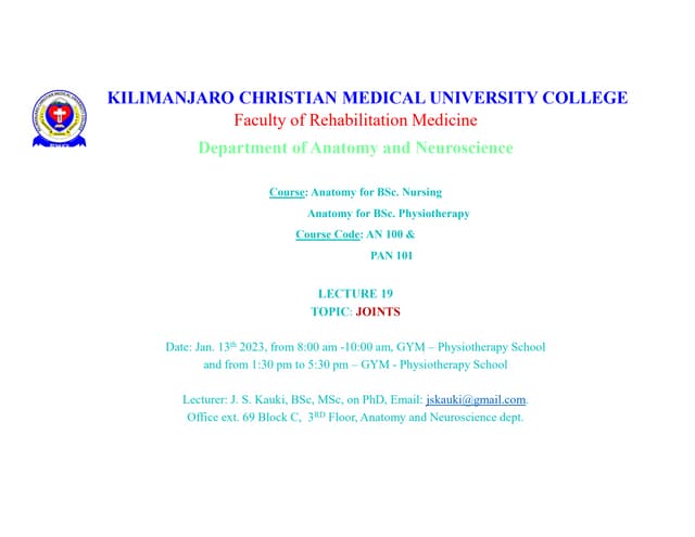 Anatomy of joints | PDF