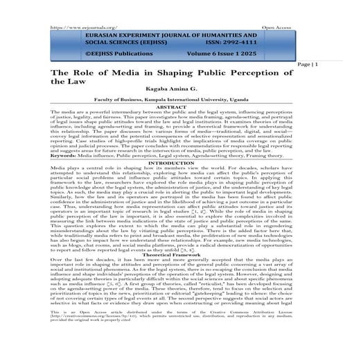 The Role of Media in Shaping Public Perception of the Law (www.kiu.ac ...