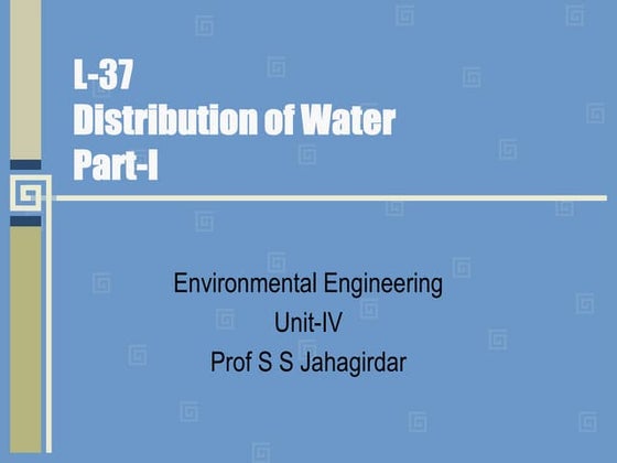 Water distribution system | PPT