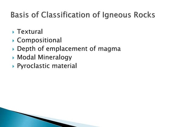 Igneous Classification para rocas igneas | PPT