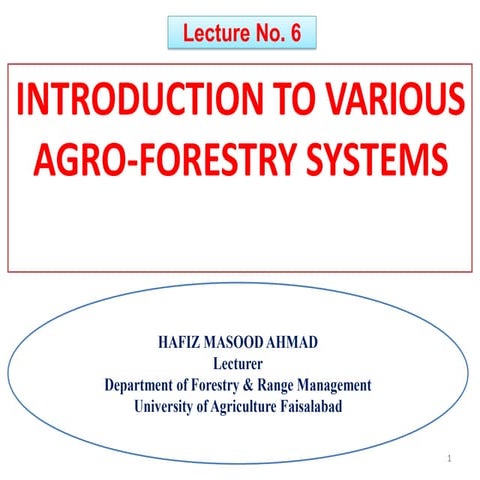 Agroforestry system | PPTX