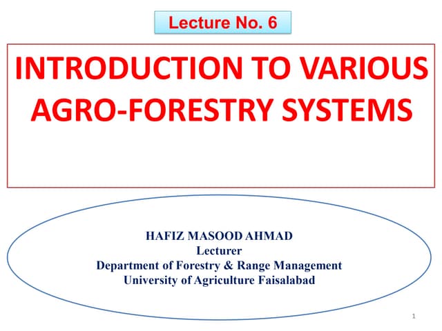 Definitions and Classification of Agroforestry Systems.pptx