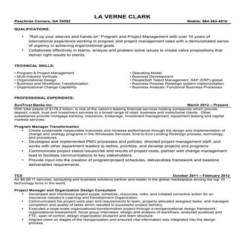 La Verne Clark - CV Resume | PDF