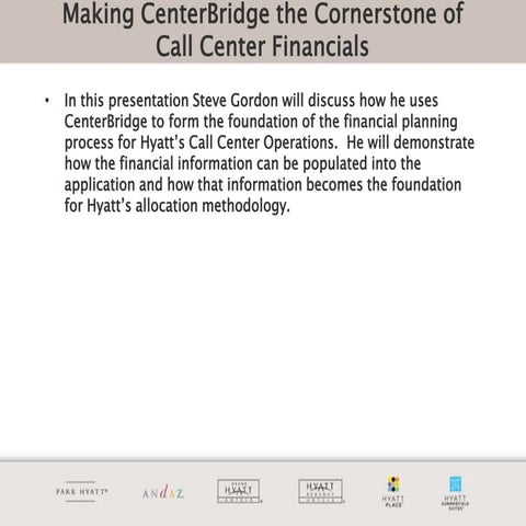 Making CenterBridge the Cornerstone of Call Center Financials | PPTX