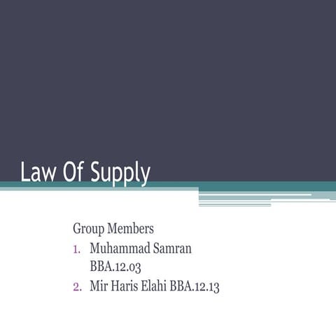 Law of.Supply | PPT