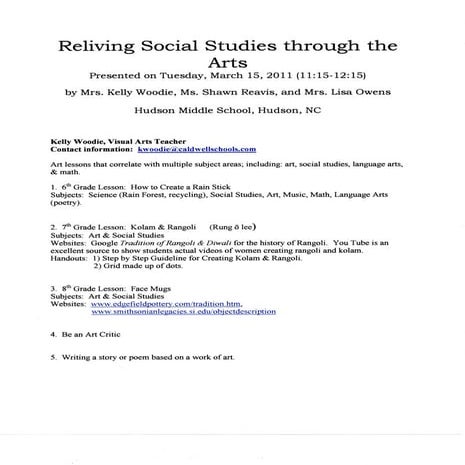 Reliving Social Studies through the Arts | PDF | Museums & Galleries ...