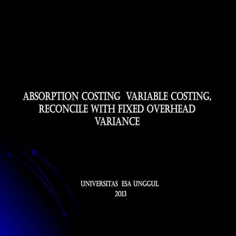Variable cost and absorp cost in finance | PPT