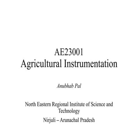 Agricultural instrumentation for agricultural engineering | PPTX