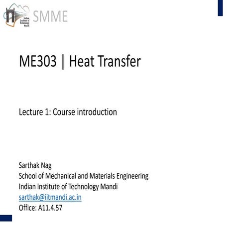 L01.pptx heat transfer lecture 1 in ppt form | PPT