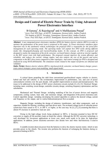 Energy management and power converters in EV.pptx | Green Vehicles | Auto Type