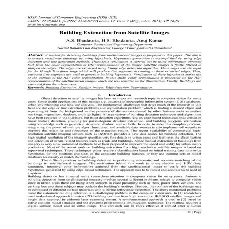 Building Extraction from Satellite Images | PDF