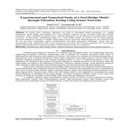 Experimental and Numerical Study of a Steel Bridge Model through ...