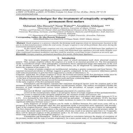 Halterman technique for the treatment of ectopically erupting permanent ...