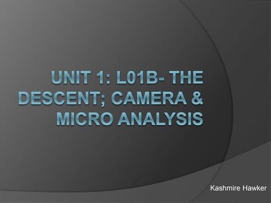 The Descent-Camera Analysis | PPT