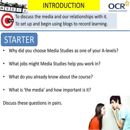 Introduction to GCSE media studies | PPTX
